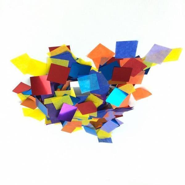 Confetti Squares: 1" Flashy Tissue + Metallic Mix. USA Factory Bulk ...