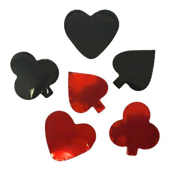 Playing Card Confetti: Metallic Spades, Clubs, Hearts. Factory Bulk ...